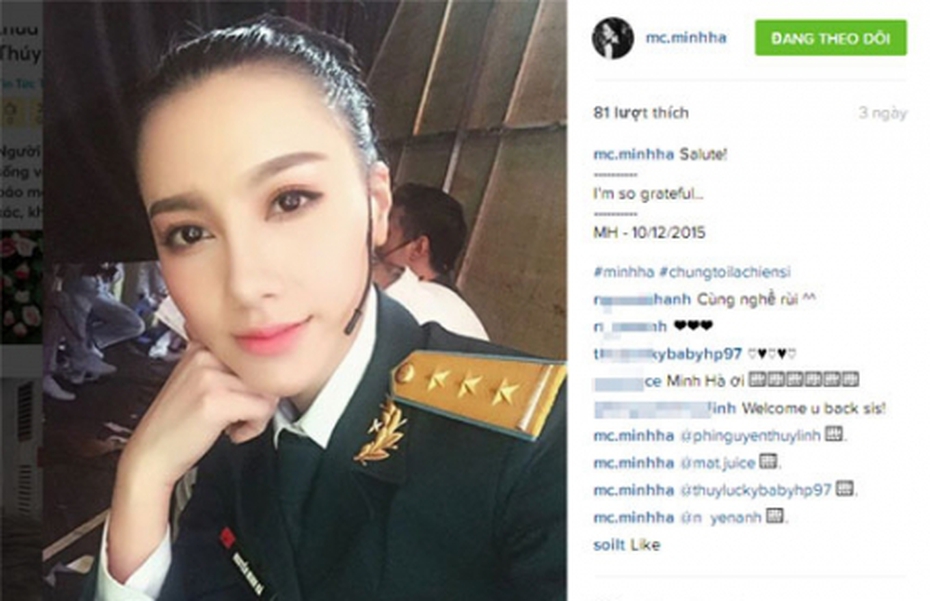 Lộ ảnh MC Minh Hà ghi hình Chúng tôi là chiến sĩ sau scandal tình ái